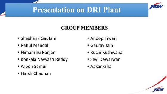 Industrial Training Report on Direct Reduced Iron Plant(DRI) | PDF