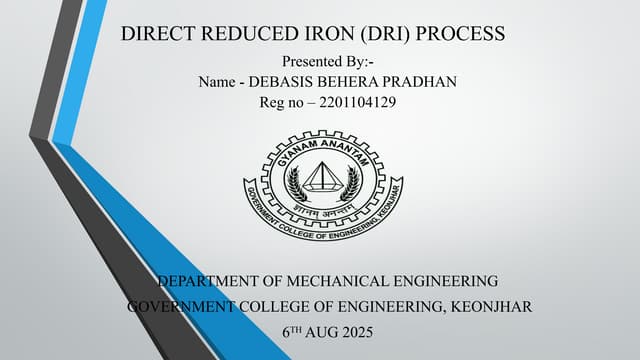 Sponge iron making process | PPTX