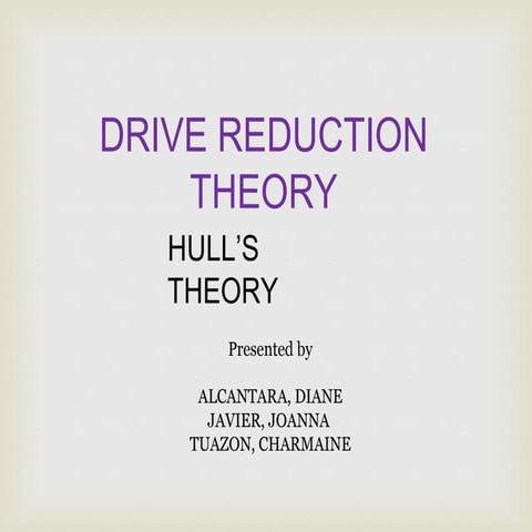 Drive Reduction Theory PPT Motivation And Emotion PowerPoint