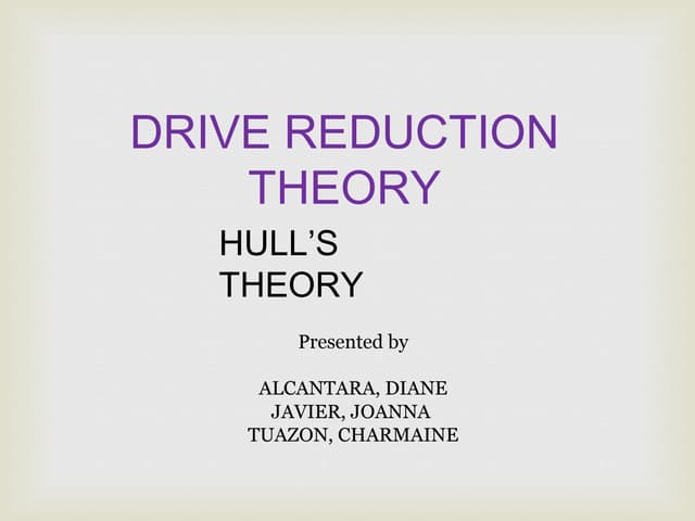 Drive reduction theory | PPTX
