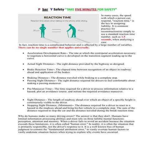 Driver reaction in driving incident has multiple factors before the ...