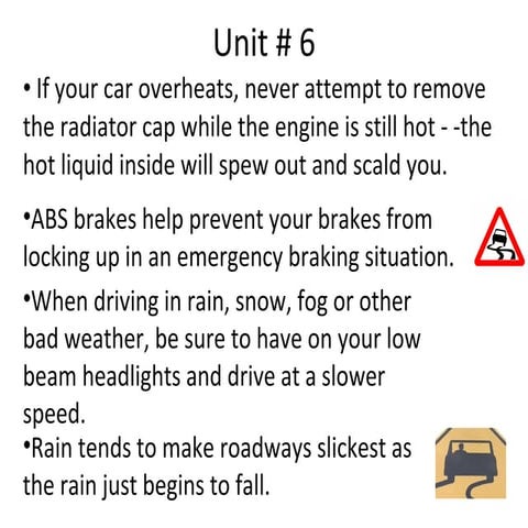 Drivers Ed Unit 6 | PPT