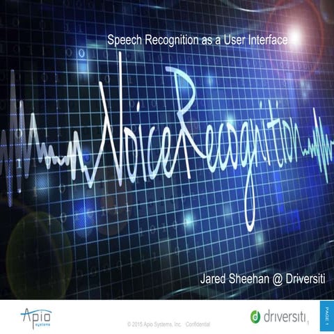 Speech Recognition as a User Interface | PPTX