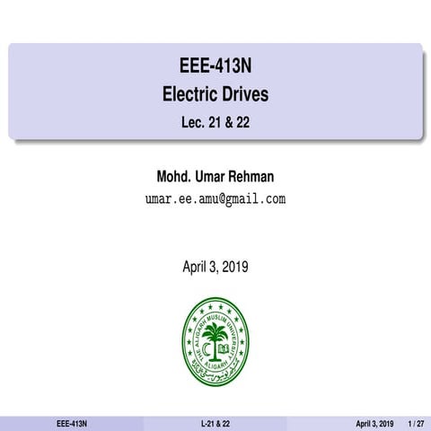 Drives lec 21_22_Chopper Controlled DC Drives | PDF