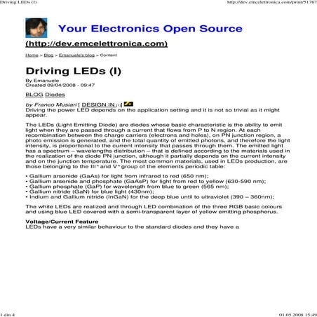 Driving LEDs (I) | PDF | Physics | Science