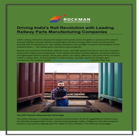 Driving India’s Rail Revolution with Leading Railway Parts ...