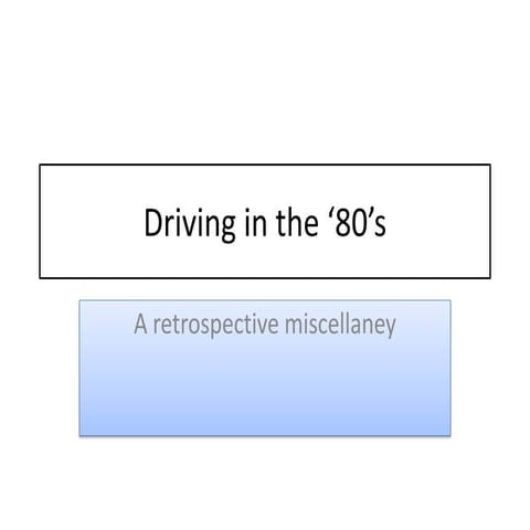 Driving in the '80's | PDF