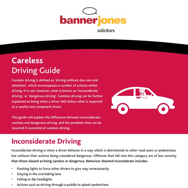 Dangerous, Inconsiderate & Careless Driving - The Difference & The Law ...