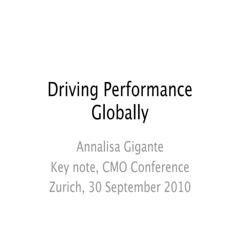 Driving performance globally ag w notes | PPT