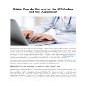 Driving Provider Engagement in HCC Coding and Risk Adjustment - Inferscience | PDF