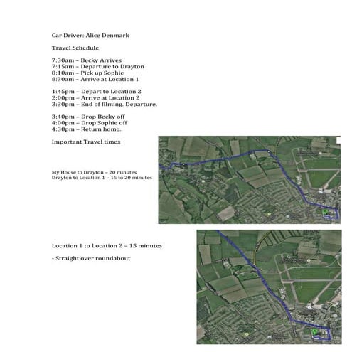 Driving schedule | DOCX