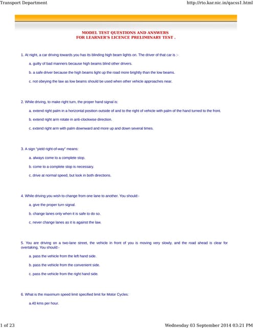 Learners test a | DOC