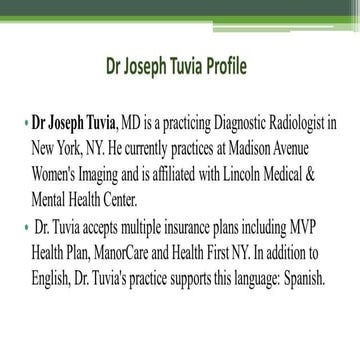 Dr Joseph Tuvia | PPTX