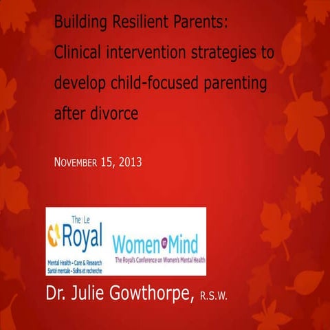 WOMEN IN MIND: Building Resilient Parents: Clinical intervention ...