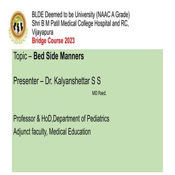 Bed side manners.pptx