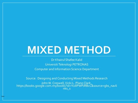 Mixed methods research | PPT
