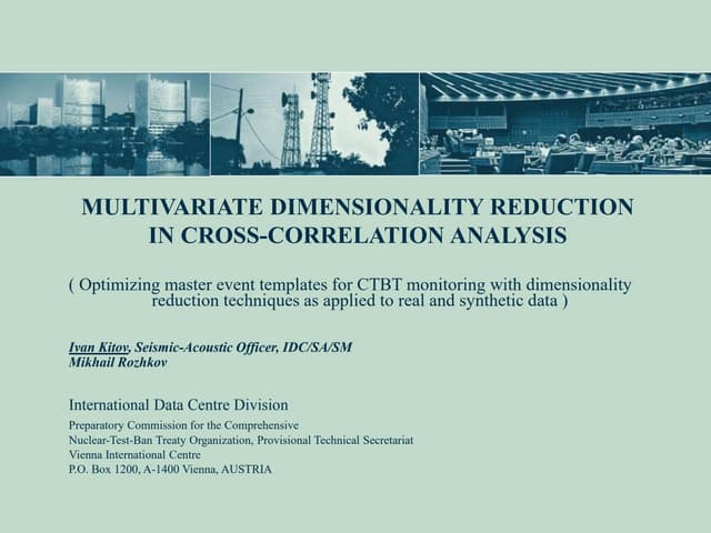 Multivariate Dimensionality Reduction In Cross Correlation Analysis Ppt