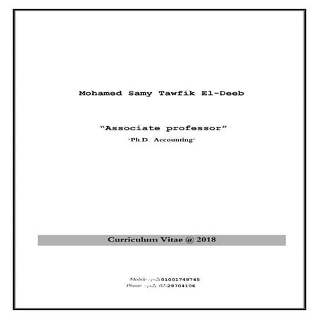 Dr mohamed eldeeb CV | PDF