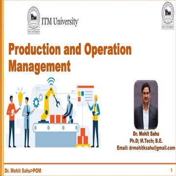 Production and Operation Management (Production Management) | PPTX