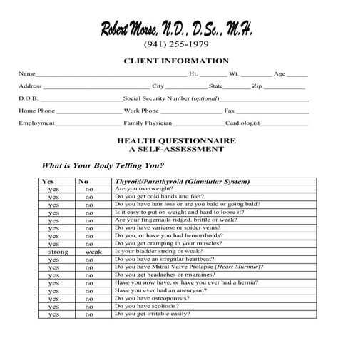 Dr morse's self assessment | PDF