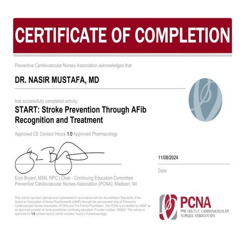 DR NASIR MUSTAFA Stroke Prevention Through AFib Recognition and ...