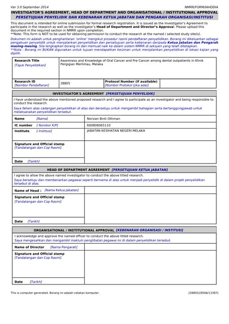Letter to MREC - application to conduct study | DOCX | Dental Health ...