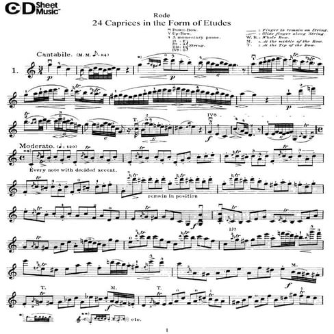 Rode 24 Caprices in The Form of Etudes | PDF