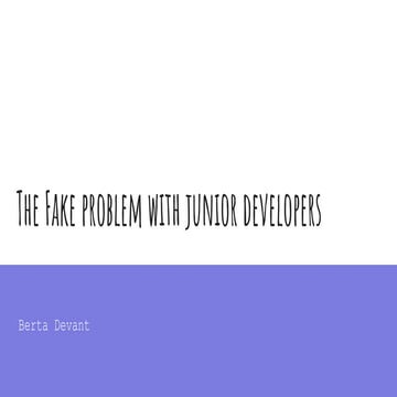 The fake problem with junior developers | PDF