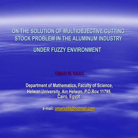 Dr Omar Presrntation of (on the solution of Multiobjective (1).ppt