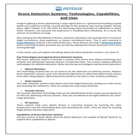 Drone Detection Systems- Technologies, Capabilities, and Uses.pdf