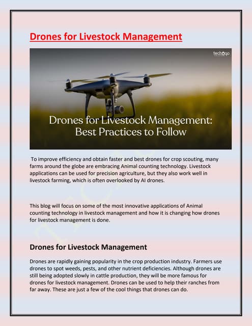 Drone technology in agriculture | PPTX