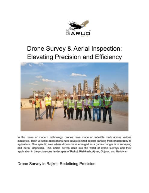 Revolutionizing Aerial Insights: Drone Survey in Udaipur Unveiled | PDF