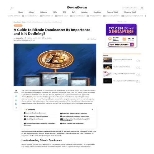 droomdroom-com-a-guide-to-bitcoin-dominance-.pdf | Stocks and Bonds | Personal Investing