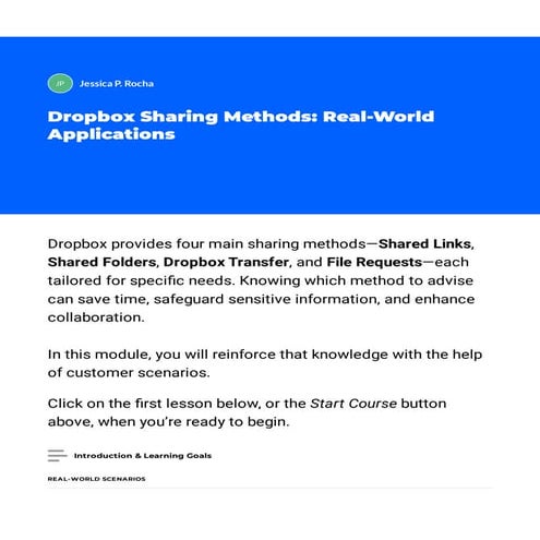 Dropbox Sharing Methods: Real-World Applications | PDF