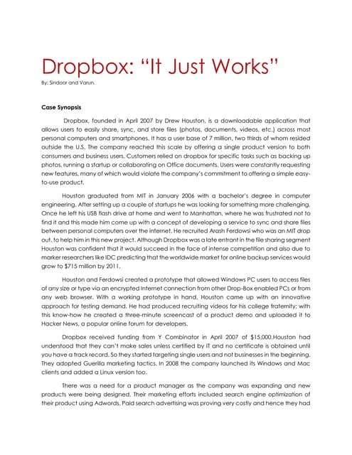 Drop box case study analysis | PPTX