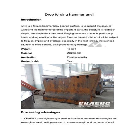 Drop forging hammer anvil block | PDF