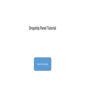 Dropship new seller panel training | PPSX
