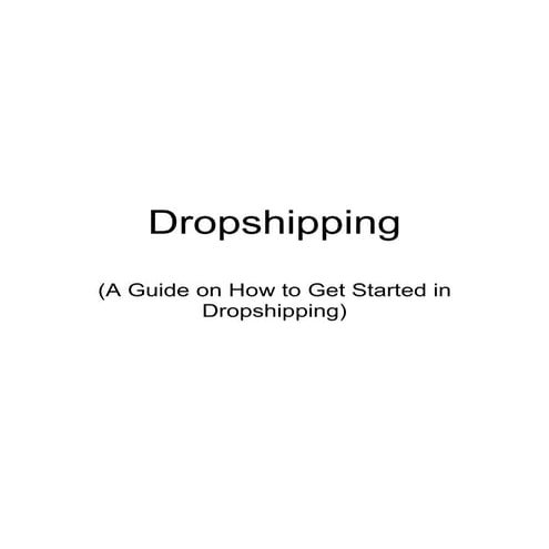 Dropshipping made easy | PDF