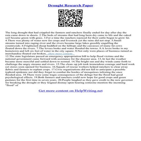 Drought Essay | PDF