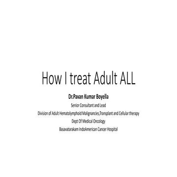 How I treat Adult Acute Lymphoblastic lymphoma | PDF