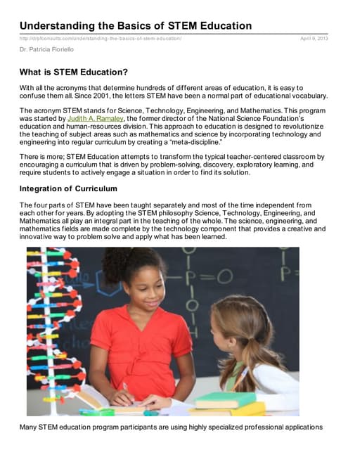 An Overview of STEM Education | PDF | Education