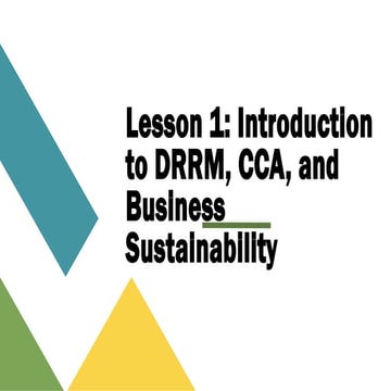 DRRM Lesson 1 Presentation- Basics of Disaster Planning | PPTX