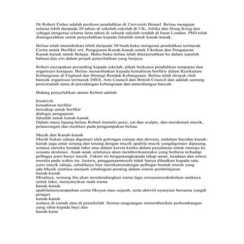 Dr robert fisher adalah profesor pendidikan di universiti brunel | DOC