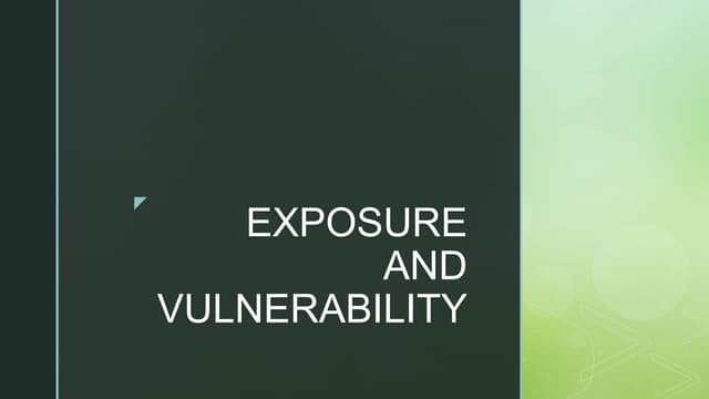 Exposure and Vulnerability (DRRR) | PPTX