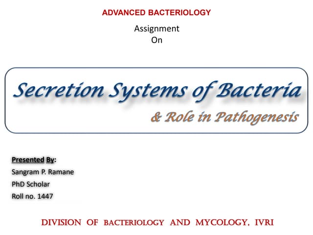Bacterial secretion system and types .pptx