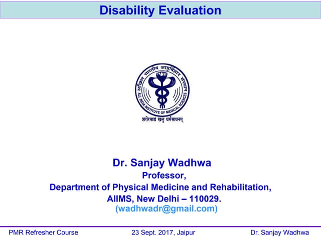 Multiple disability formula | PPTX | Medical Health