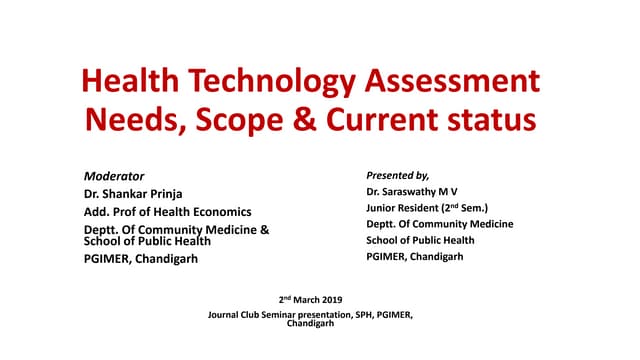 Health Technology Assessment | PPT