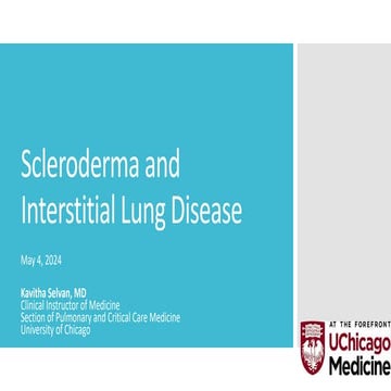 What you need to know about Scleroderma and Lung Disease - Dr. Selvan | PPT