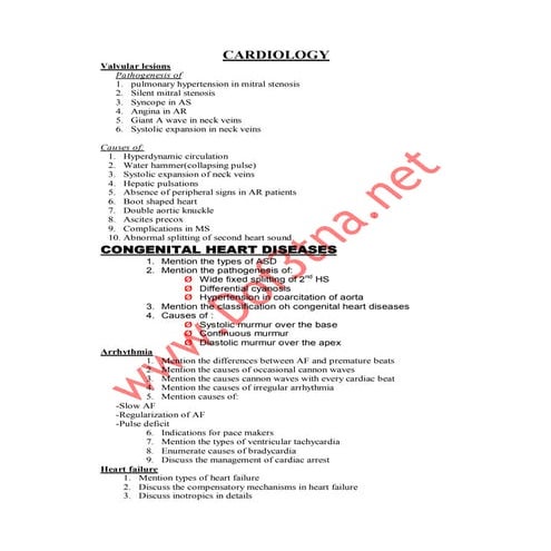 Dr shaf3y cardiology revision | PDF