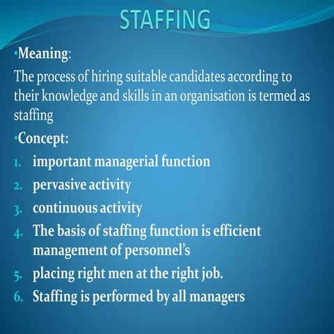 STAFFING,SELECTION,RECRUITMENT,PERFORMANCE APPRAISAL,MANPOWER PLANNING ...